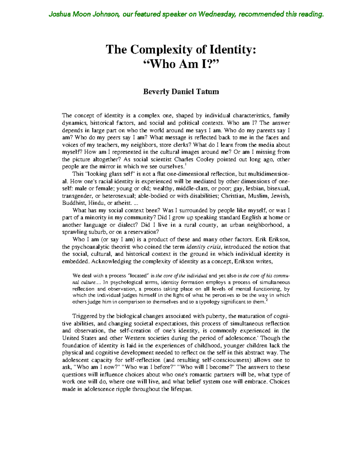 The Complexity of Identity: Understanding "Who Am I?" - A Study Guide ...