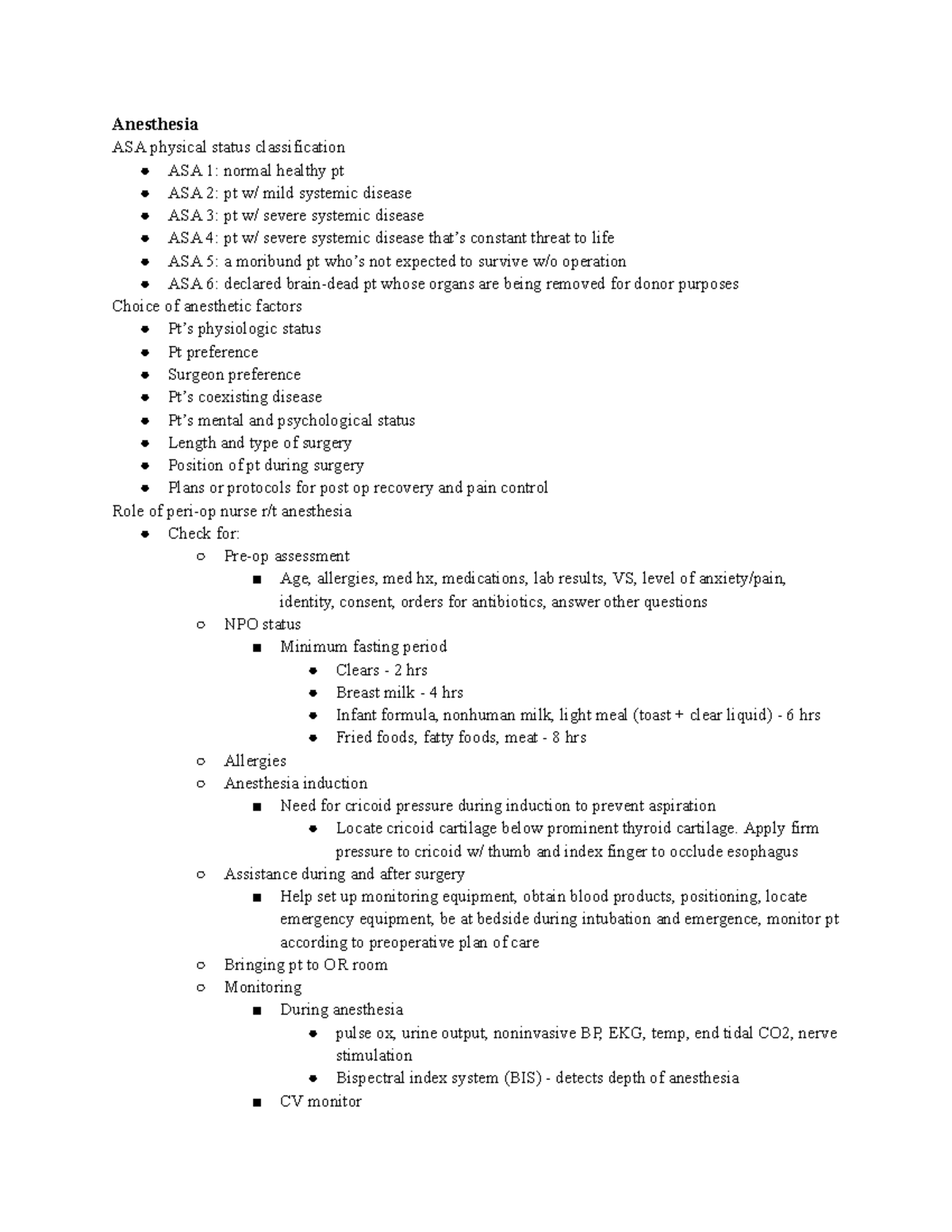 AORN Periop 101 Study Guide: Comprehensive Anesthesia & Safety Notes ...