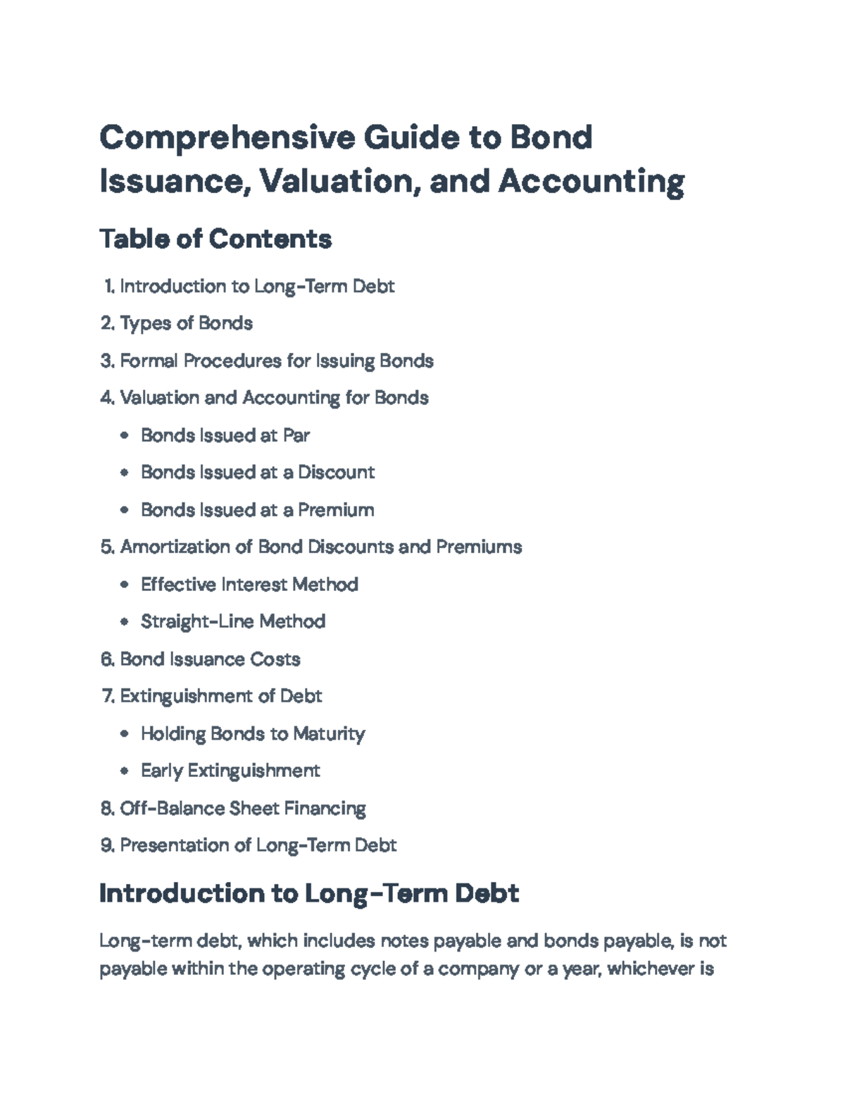 Comprehensive Guide to Bonds: Issuance, Valuation, and Accounting ...