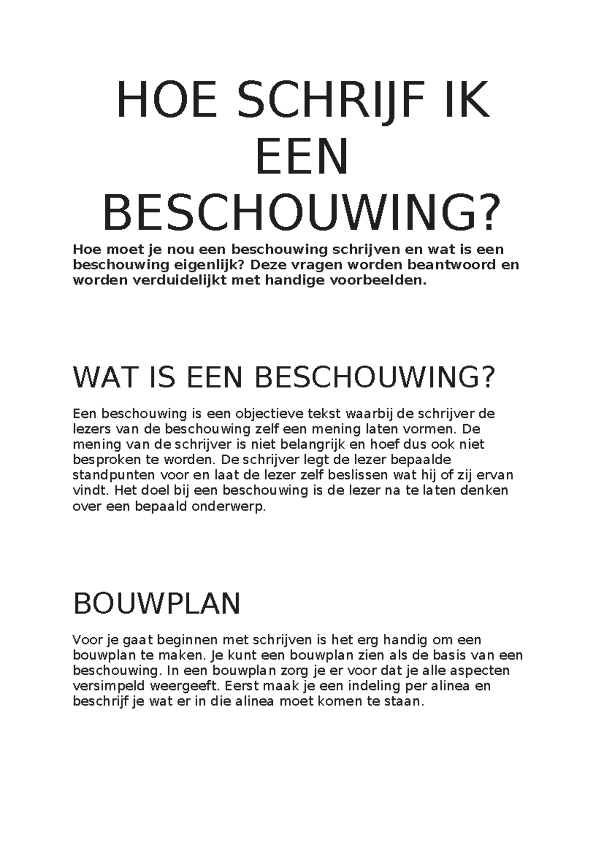 Hoe Schrijf Je Een Beschouwing? - Tips En Voorbeelden - Studeersnel