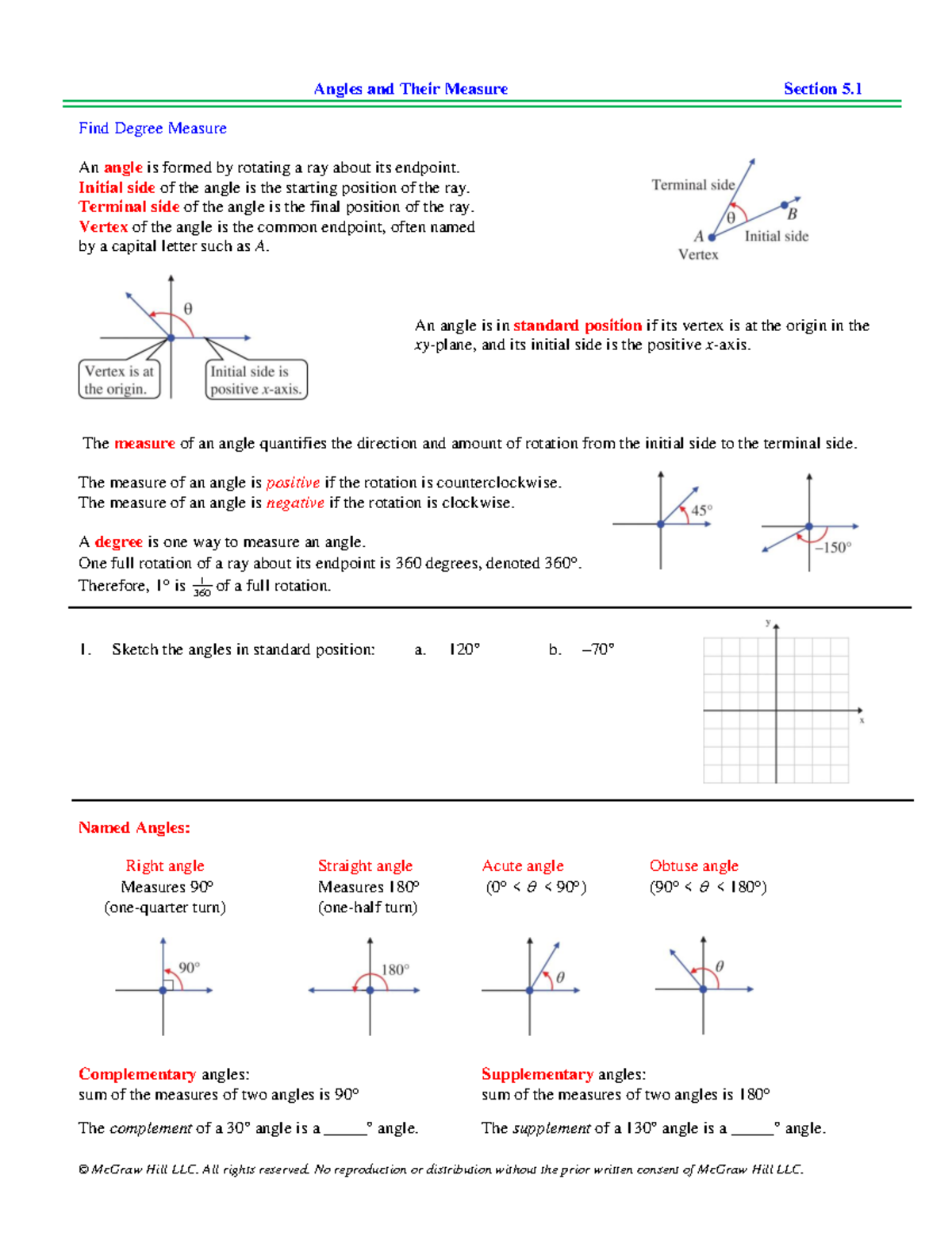 Angles and Their Measure: Understanding Radians & Degrees (MATH 101 ...