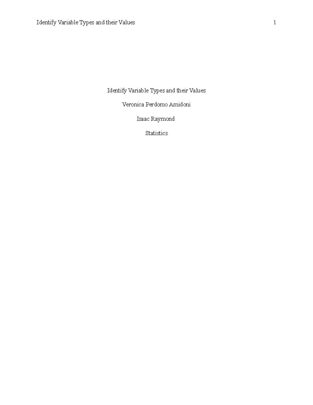 Heart rate data - Identify Variable Types and their Values 1 Identify Variable Types and their ...