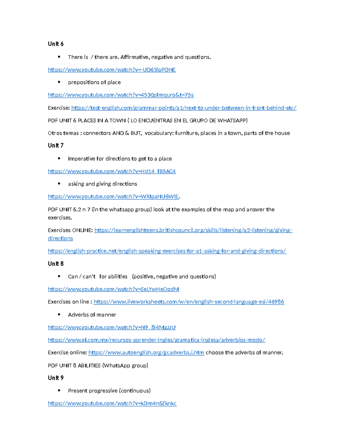 Temas Unidad 6 A LA 10 - guia de ingles basico - Unit 6 There is / there are. Affirmative, - Studocu