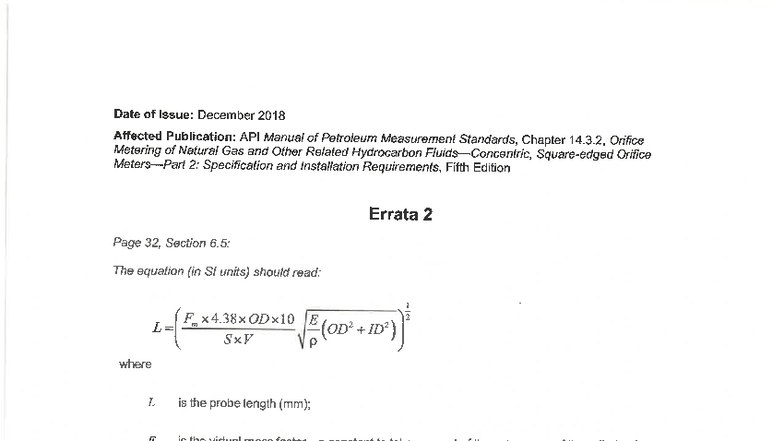 API MPMS Ch. 14.3.2: Orifice Metering & Installation Specs - Studocu