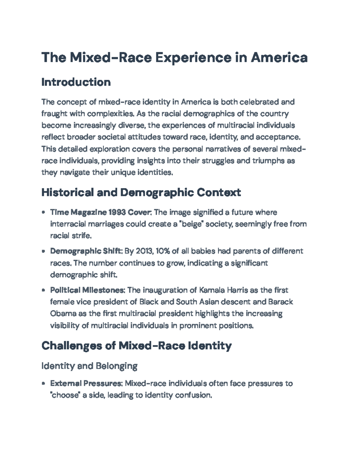 Exploring the Mixed-Race Experience in America: Identity and Challenges ...