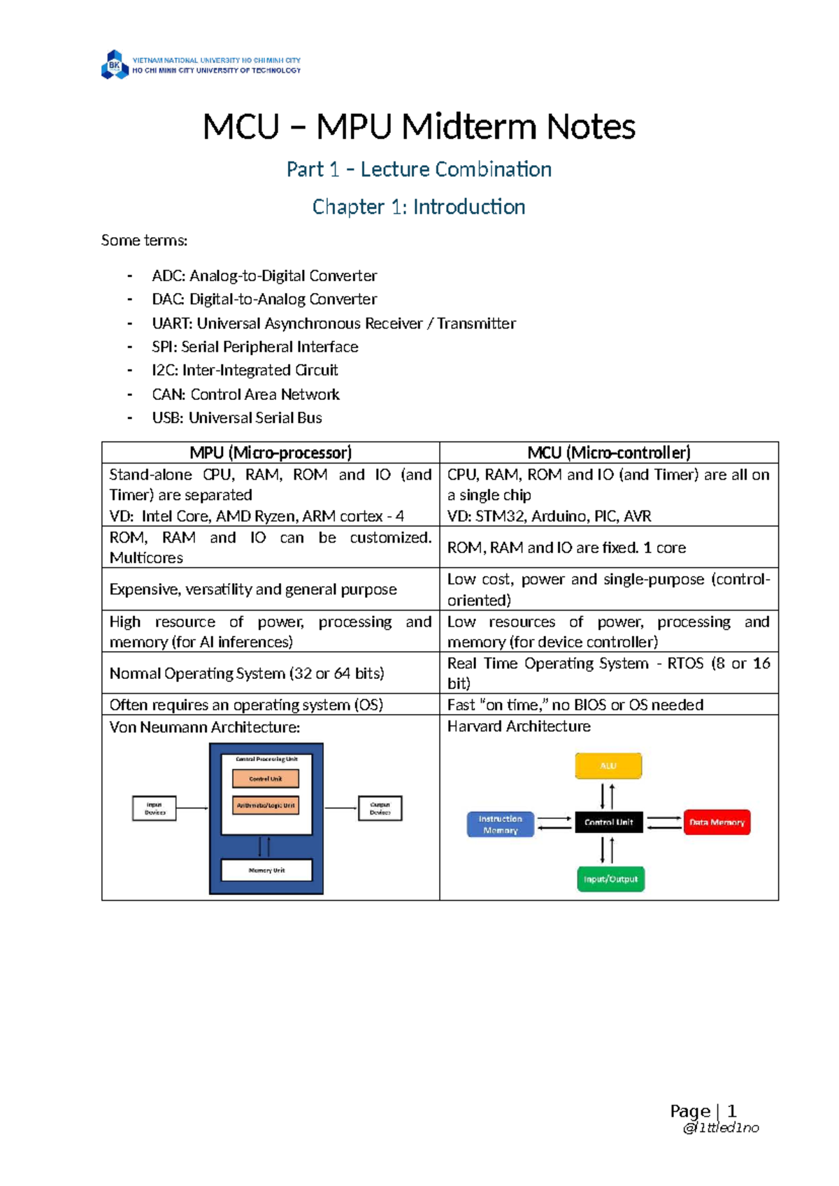 MCU MPU Midterm Notes Part 1: Introduction to Microcontrollers and GPIO ...