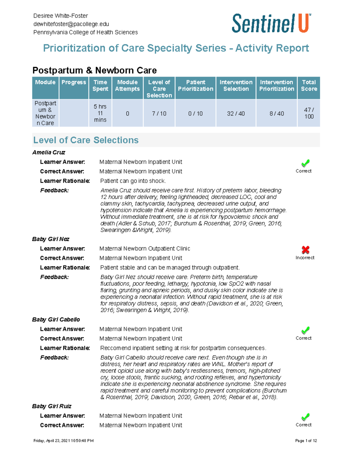 Sentinel U April 23 2021 - dewhitefoster@pacollege Pennsylvania College ...
