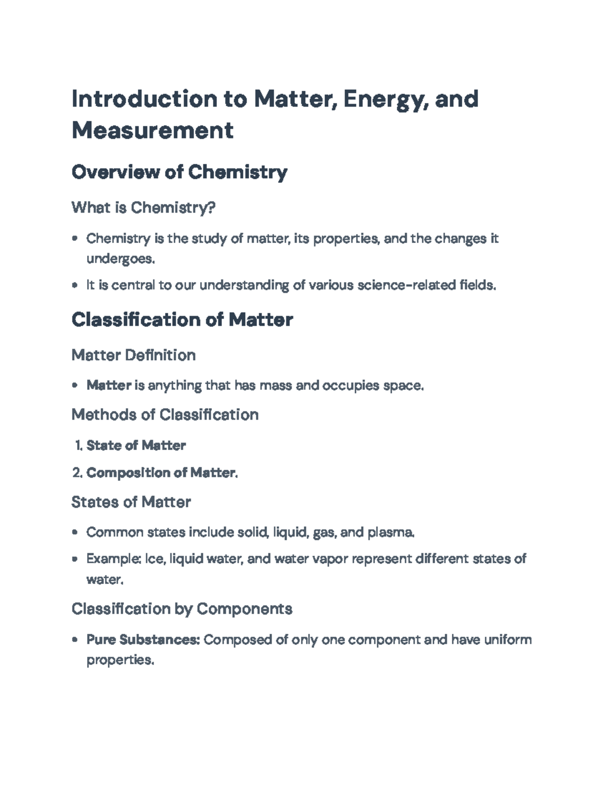 Introduction to Chemistry: Matter, Energy, and Measurement (CHEM101 ...