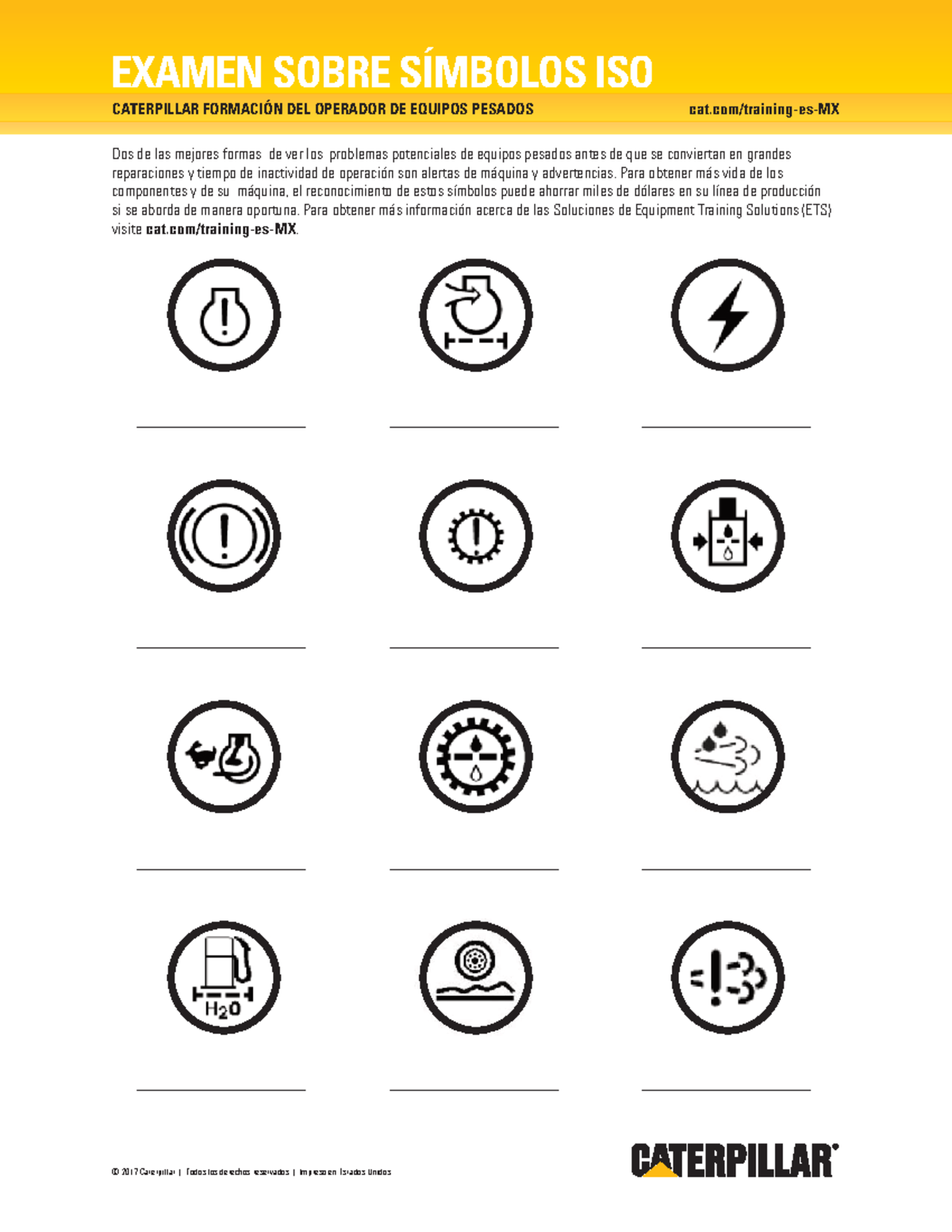 Examen sobre Simbología ISO - CAT Equipo Pesado - Studocu