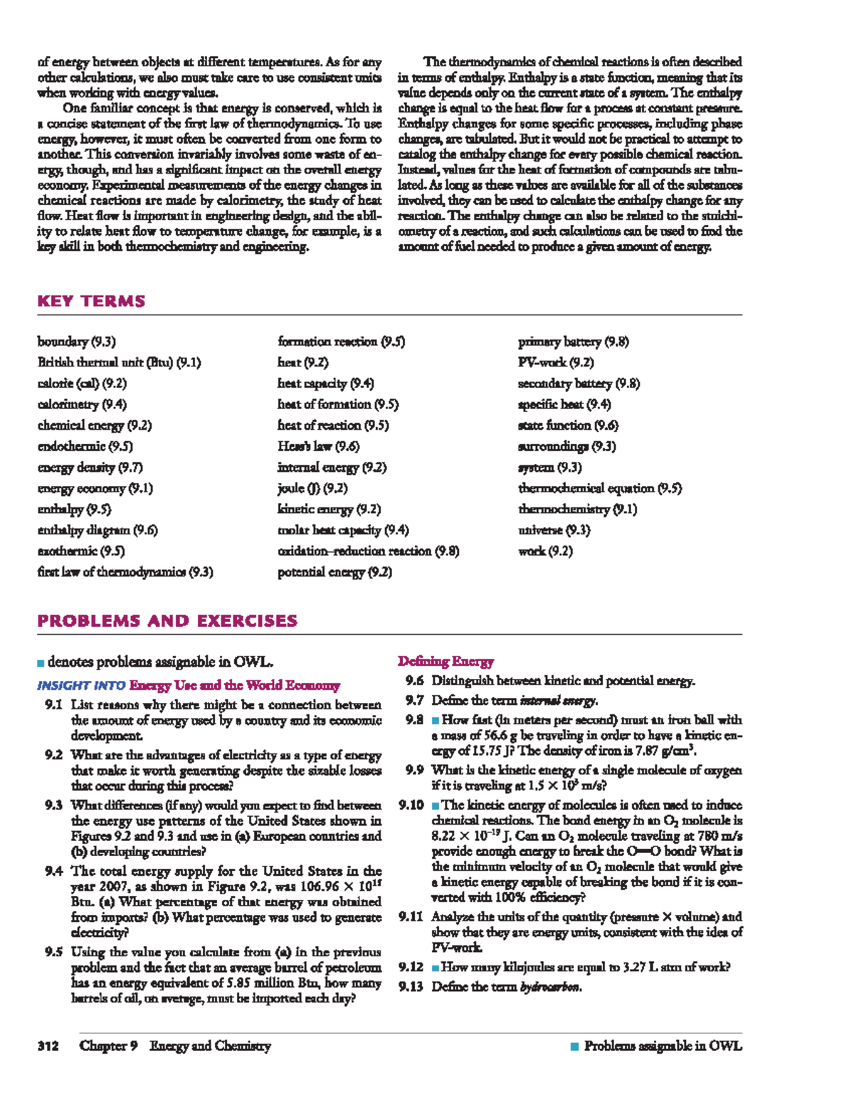 Thermodynamics and Enthalpy: Energy and Chemistry Problems (CHEM 2 ...