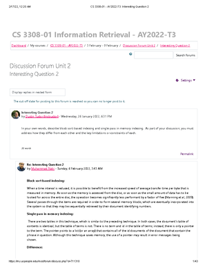 [Solved] Over the past two units units 2 and 3 you have developed and - Information Retrieval ...