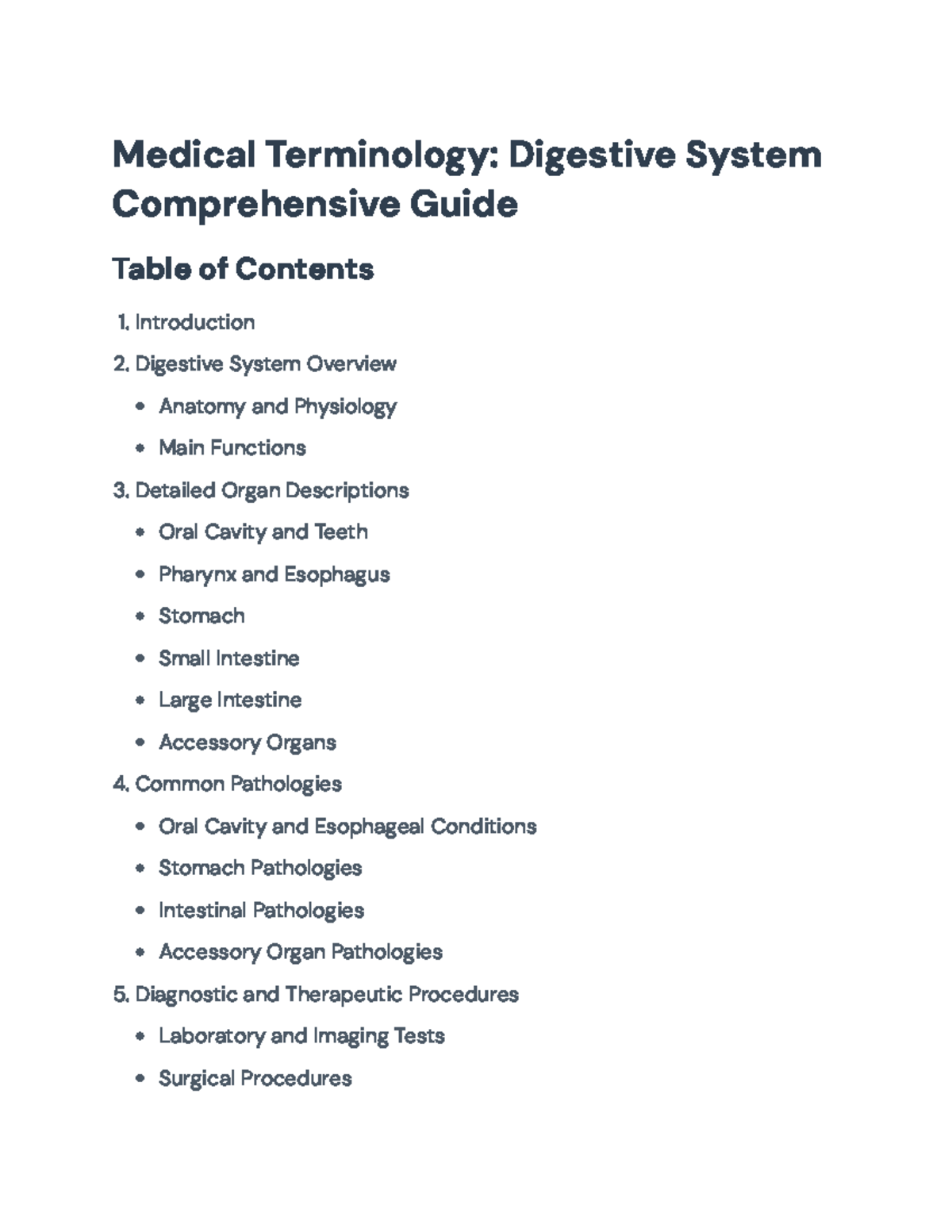 Medical Terminology: Digestive System Overview and Pathologies Guide ...