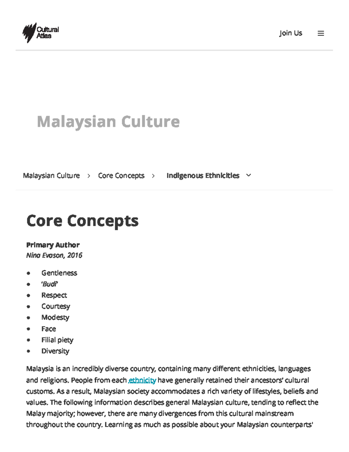 Malaysian - Core Concepts — Cultural Atlas - Core Concepts Primary ...