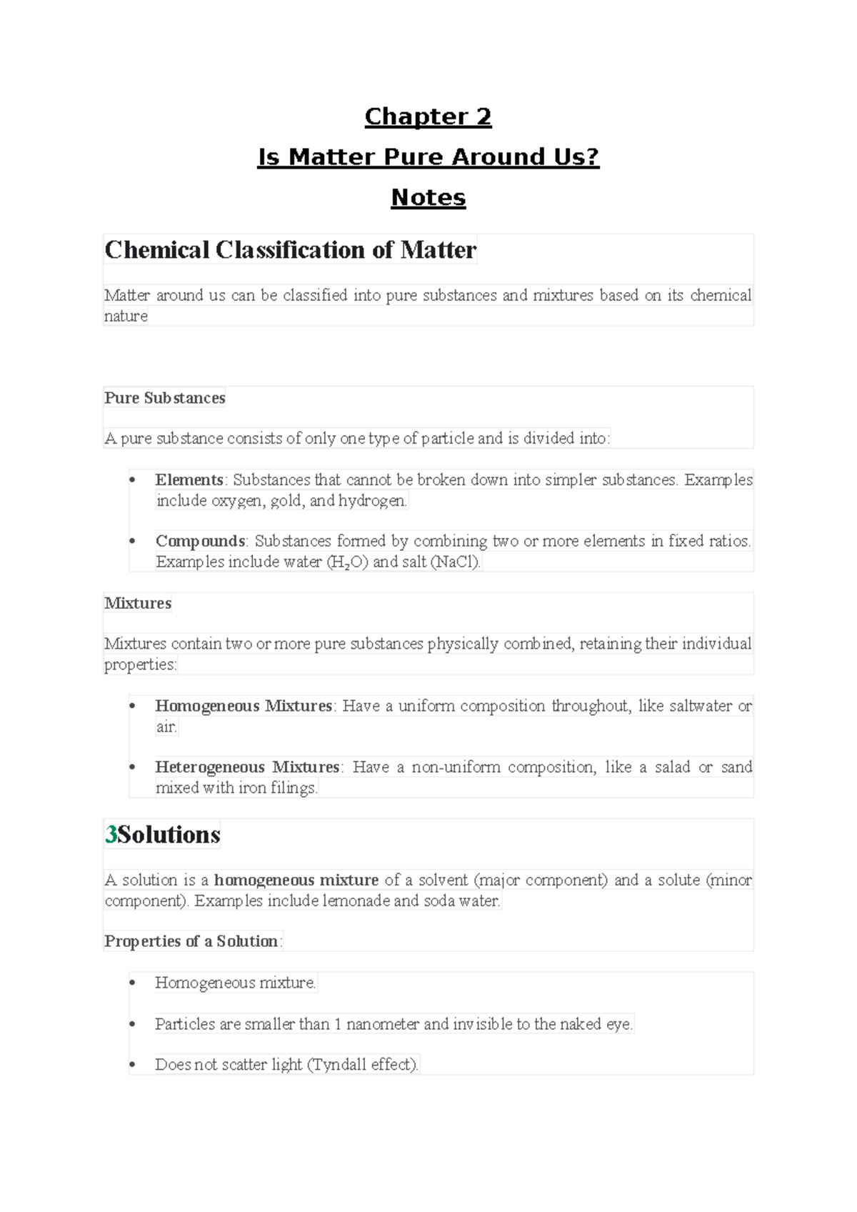 Chapter 2: Chemical Classification of Matter - Pure Substances ...
