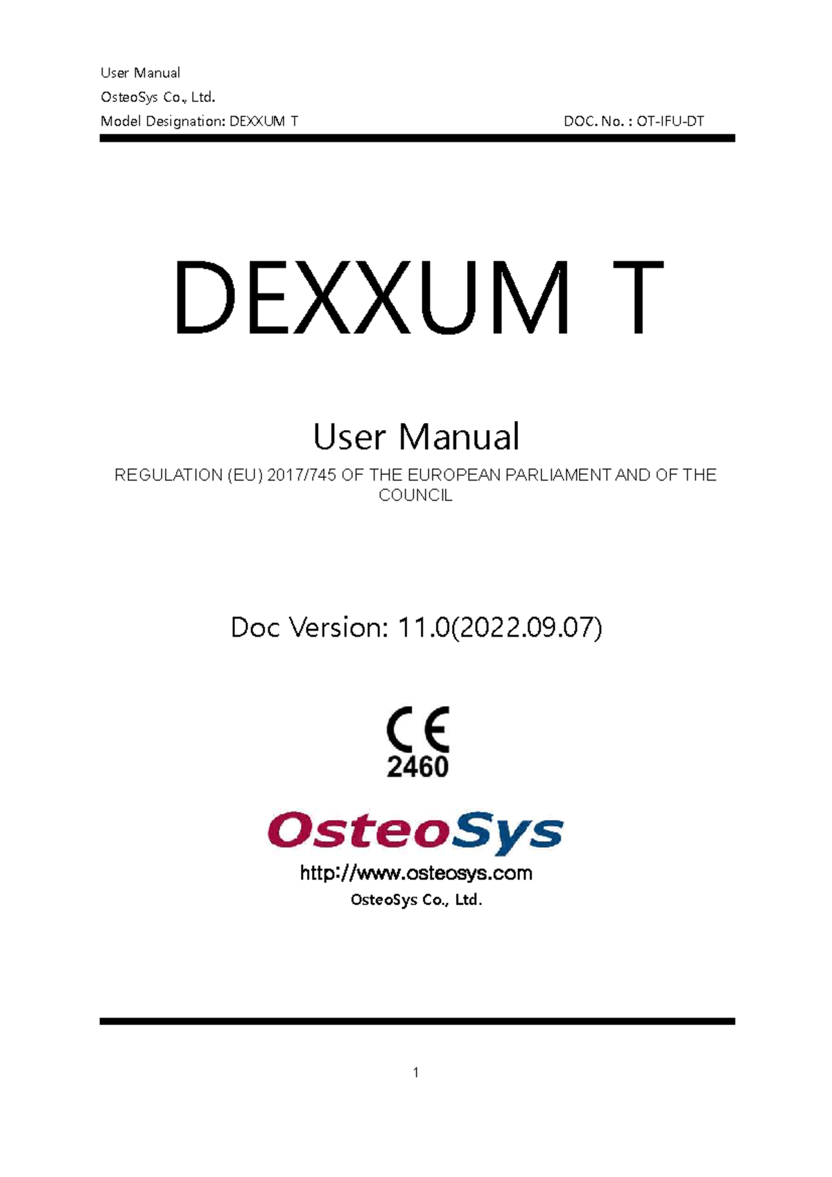 User Manual for DEXXUM T Model - OT-IFU-DT Eng Rev 11 - Studocu