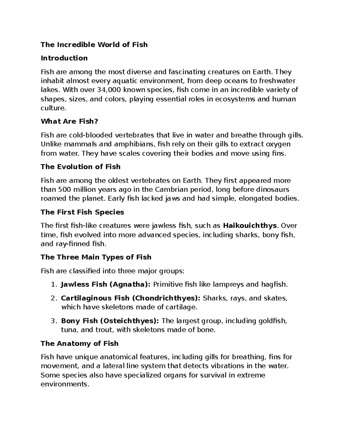 The Incredible World of Fish - The Incredible World of Fish ...