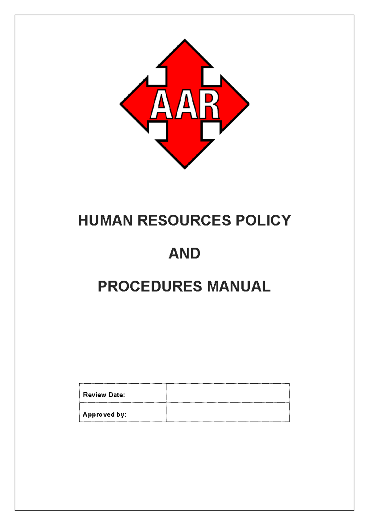 AAR HR Policy and Procedures Manual - Uganda Version (Sept 2023) - Studocu