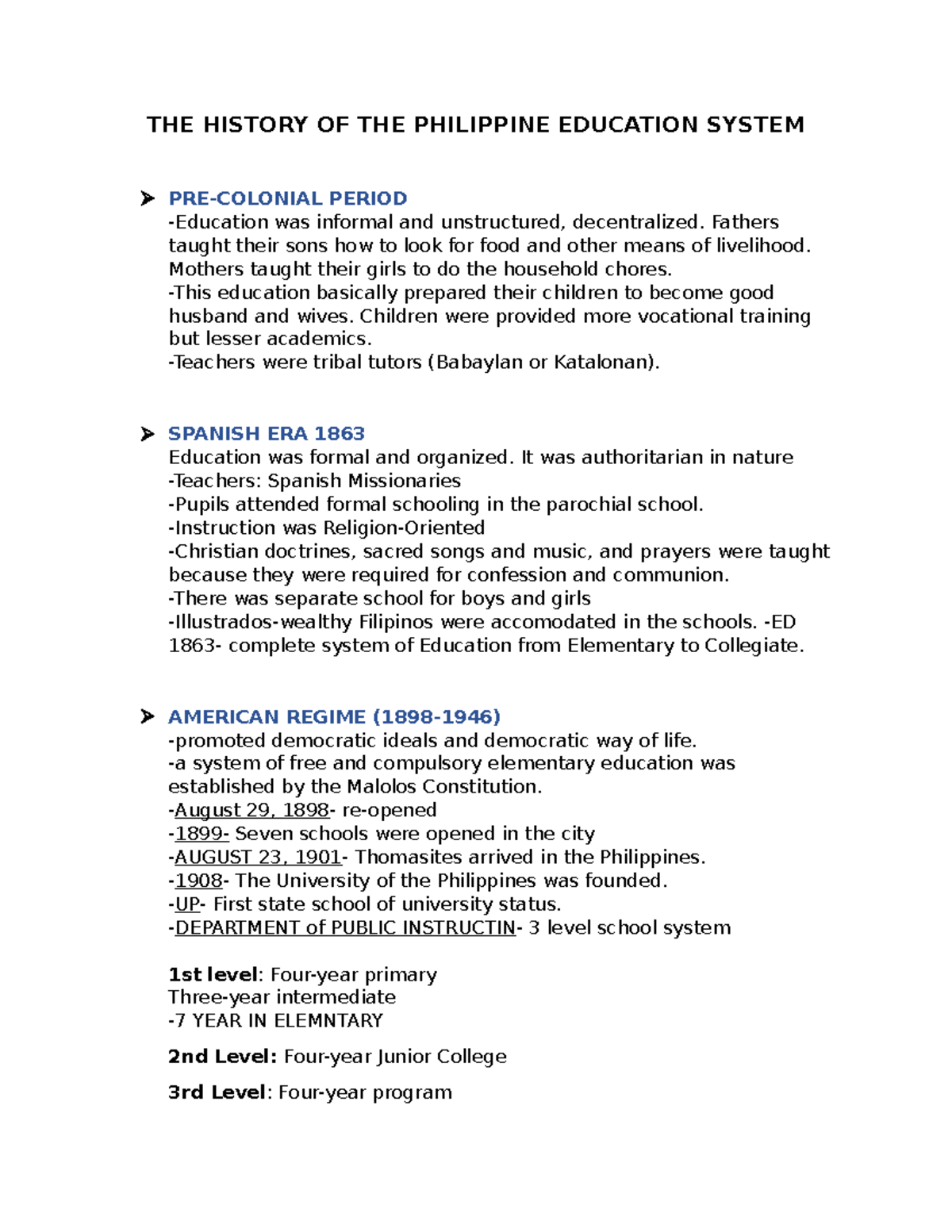 THE History OF THE Philippine Education System - THE HISTORY OF THE ...