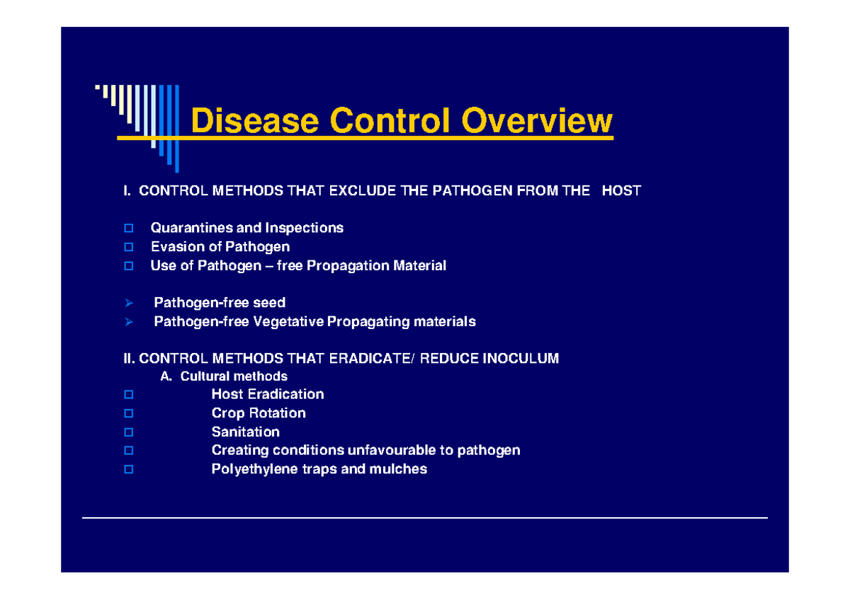 Disease Control Overview: Non-Chemical Methods (Jul 2016) - Studocu