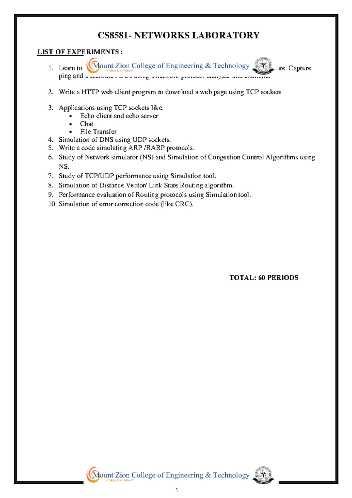CSE 202: Networks Laboratory Experiments and Simulations Guide - Studocu