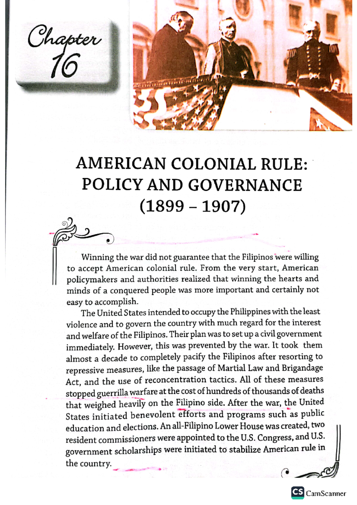 Chapter 16: American Colonial Rule - Policy & Governance (1899-1907 ...
