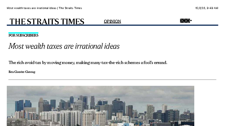 Wealth Tax Debate: Analyzing Its Rationality and Impact - Studocu