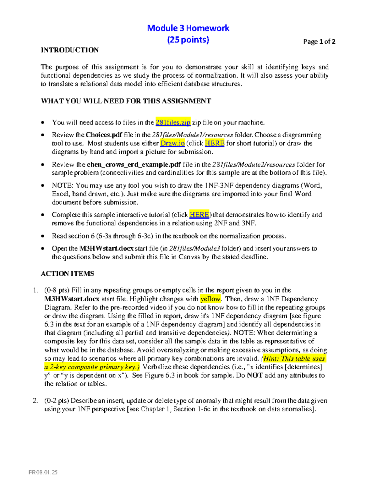 M3HW - Normalization and Functional Dependencies Assignment - Studocu