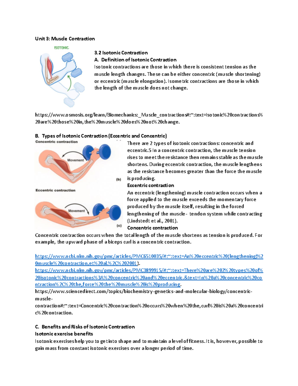Unit 3: Isotonic Muscle Contraction - Definition, Types & Benefits ...