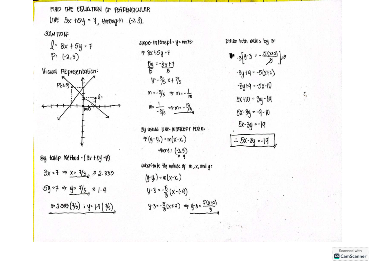 Analytic Geometry: Finding Perpendicular Line Equations - Studocu