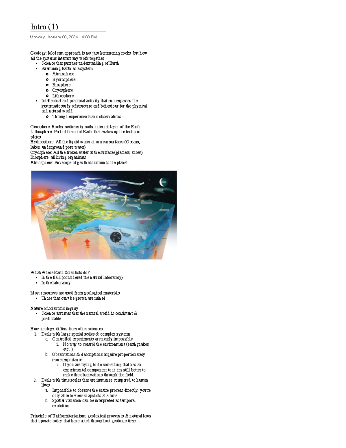 Intro to Earth Systems - Lecture Notes (Ch 1-4) - Studocu