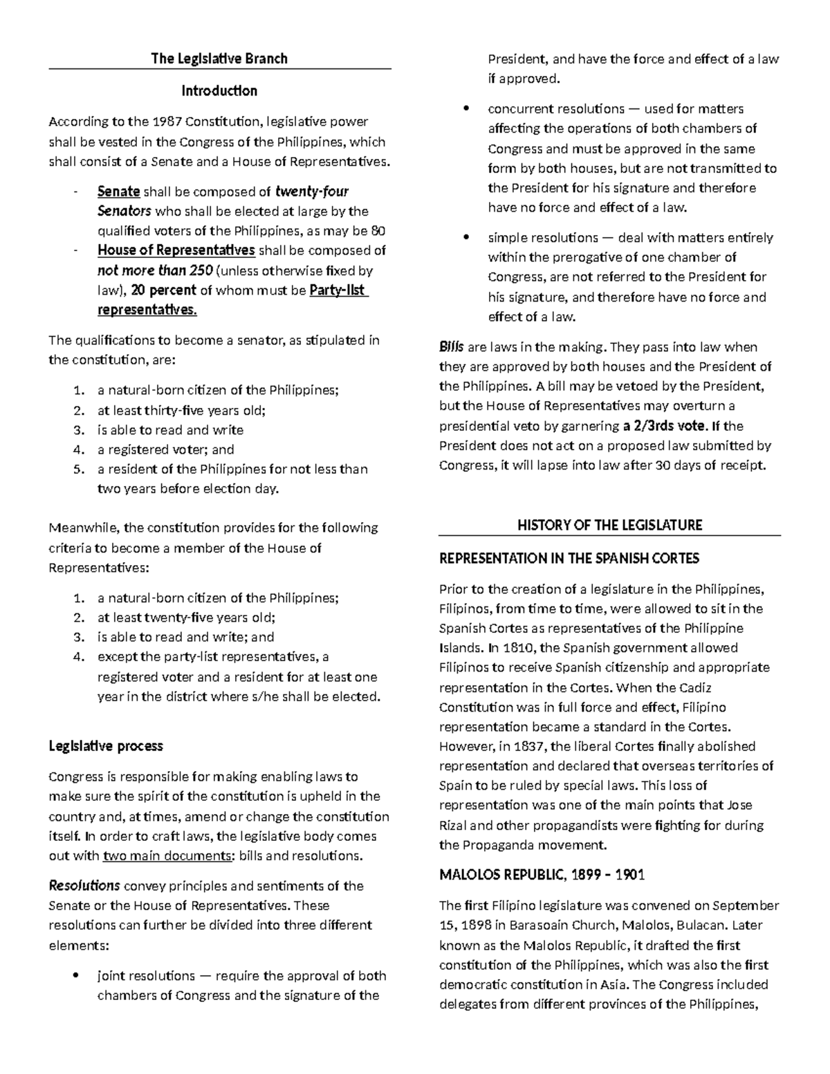 The Legislative Branch: Structure, Functions, and Historical Overview ...