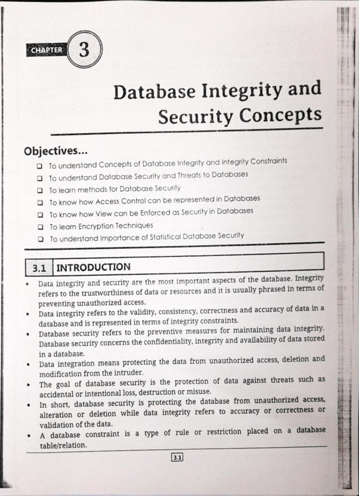 DBMS-II CH3: Database Integrity & Security Concepts Overview - Studocu