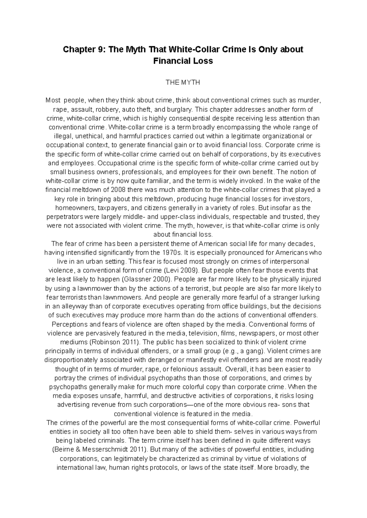 Final Exam Notes: CRIM 12 - Understanding White-Collar Crime Myths ...