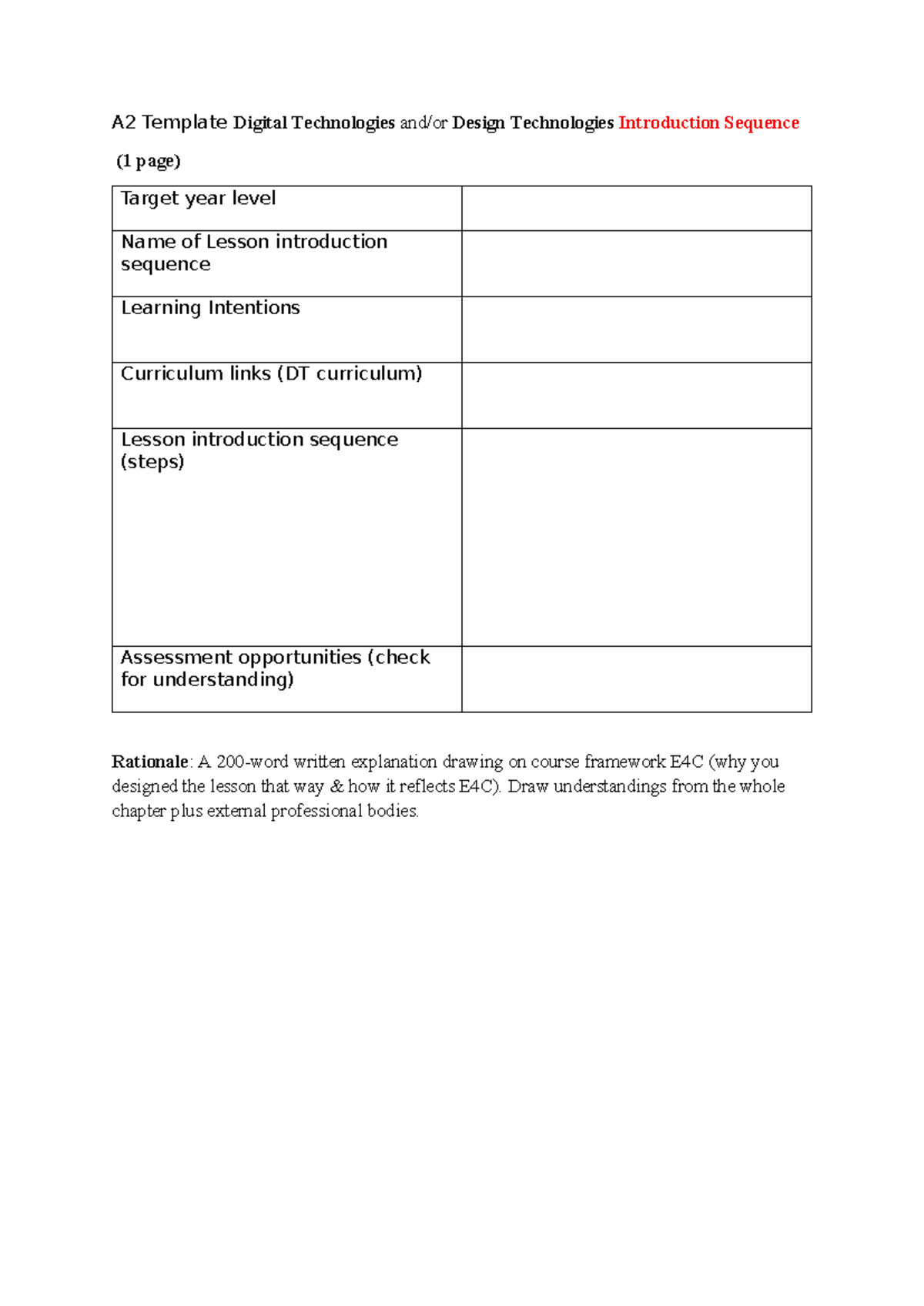 A2 Template introduction sequence-1 - A2 Template Digital Technologies ...