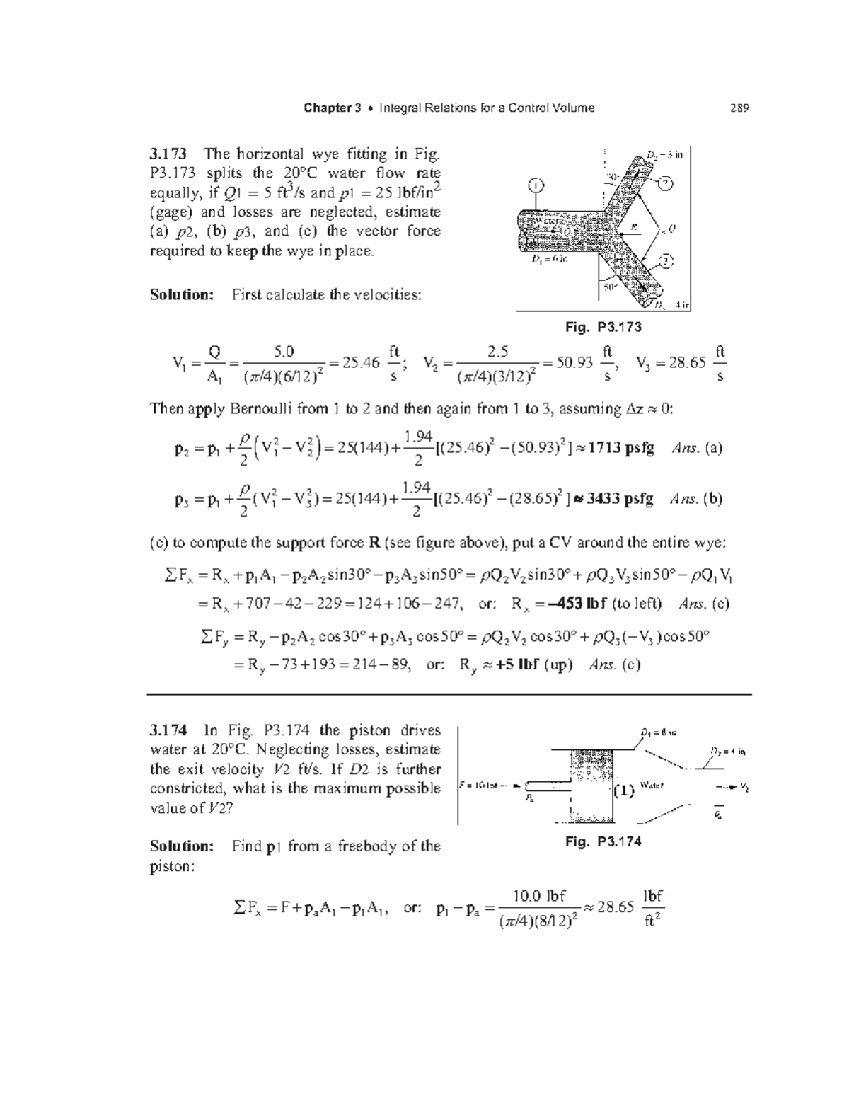 Chapter 3: Integral Relations for Control Volume - Practice Problem 289 ...