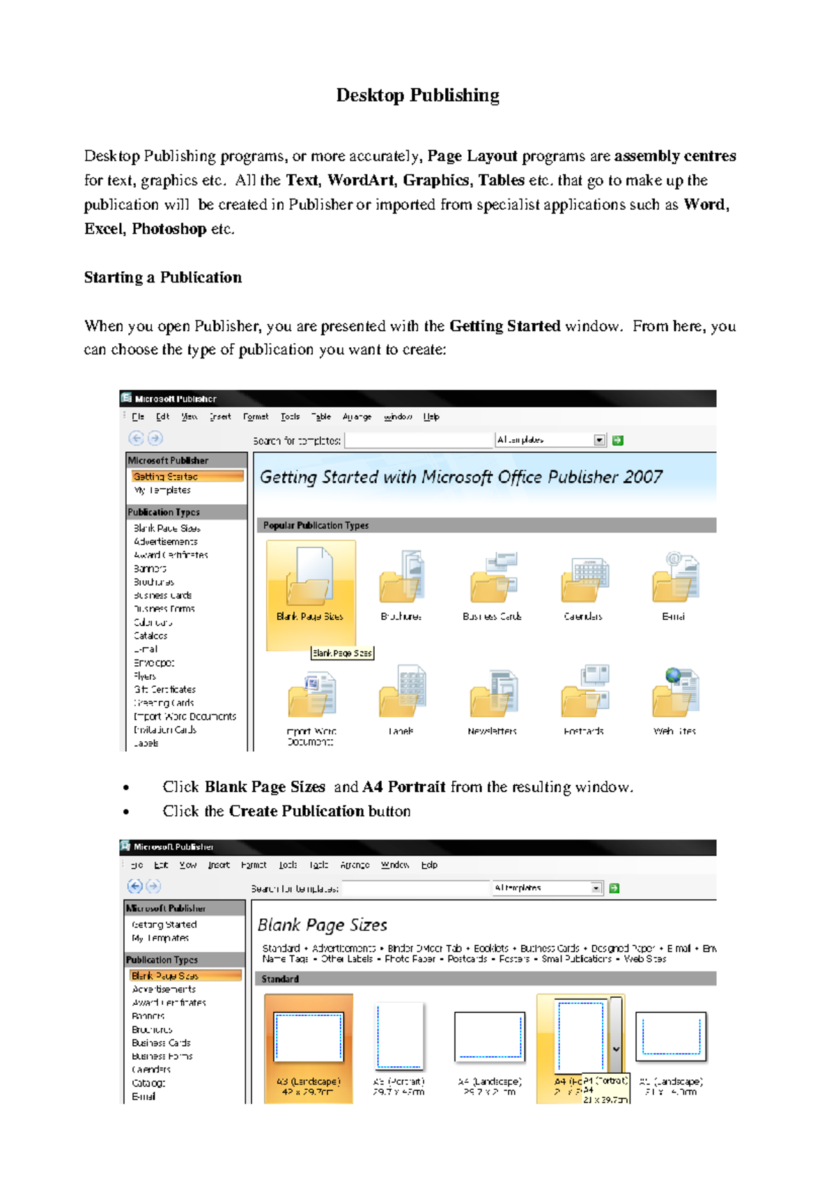 Desktop Publishing Guide: Creating & Formatting Publications - Studocu