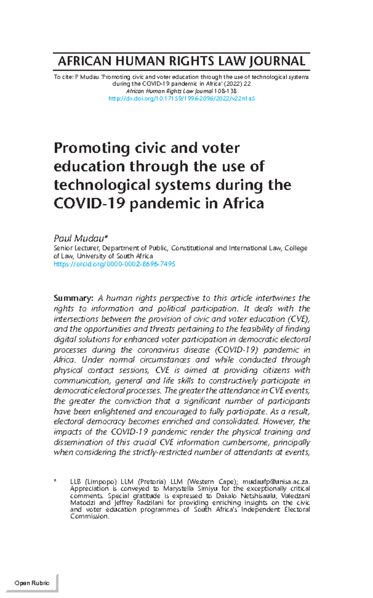 Promoting Civic and Voter Education via Tech During COVID-19 in Africa ...
