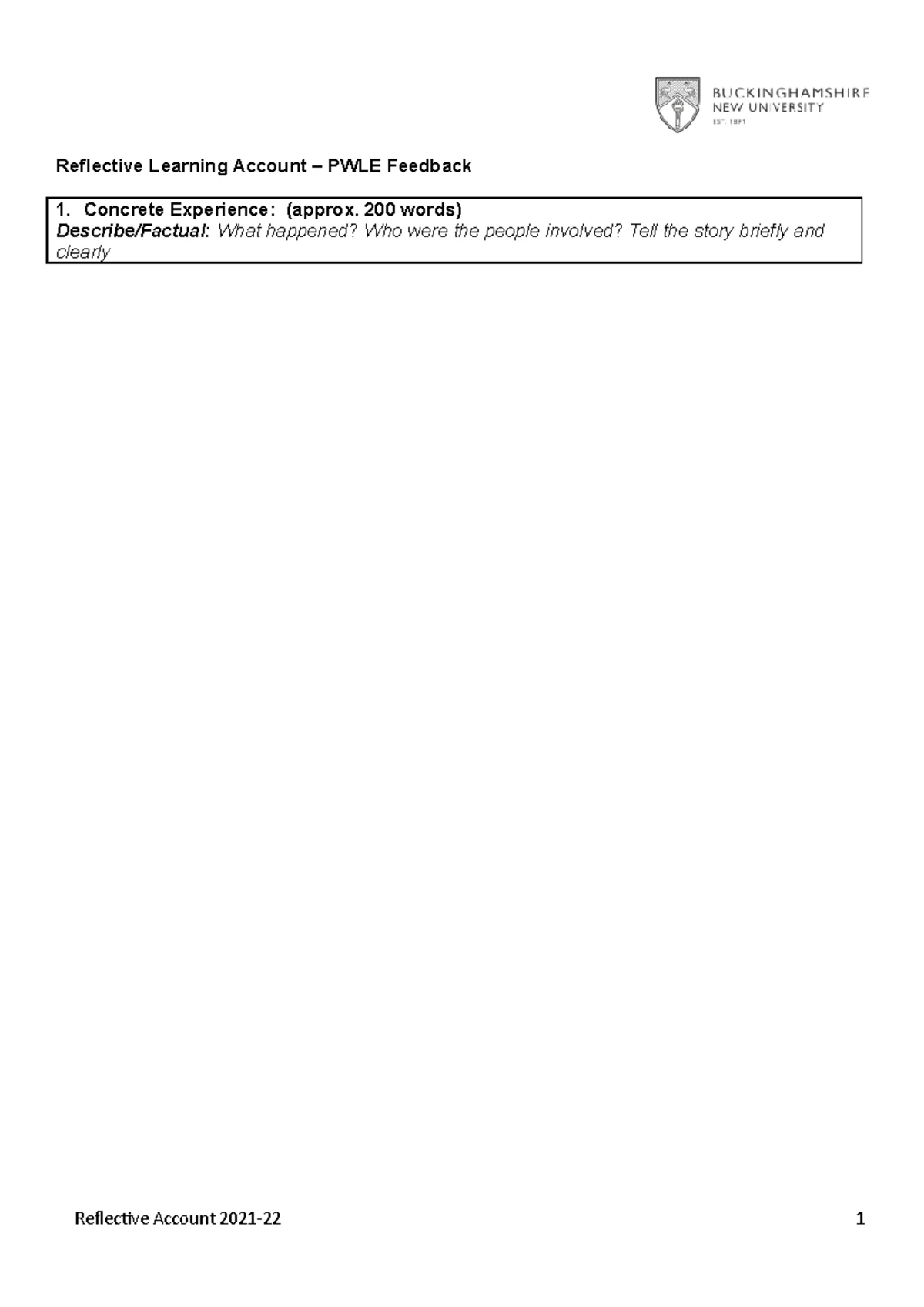 Index of Evidence Used for Student Assessment - Documents for Social Work: 2022- Index of ...