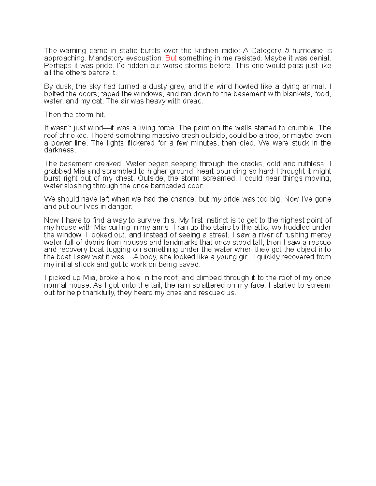 Assignment 8 - Chloe - Descriptive Essay on Hurricane Evacuation - Studocu