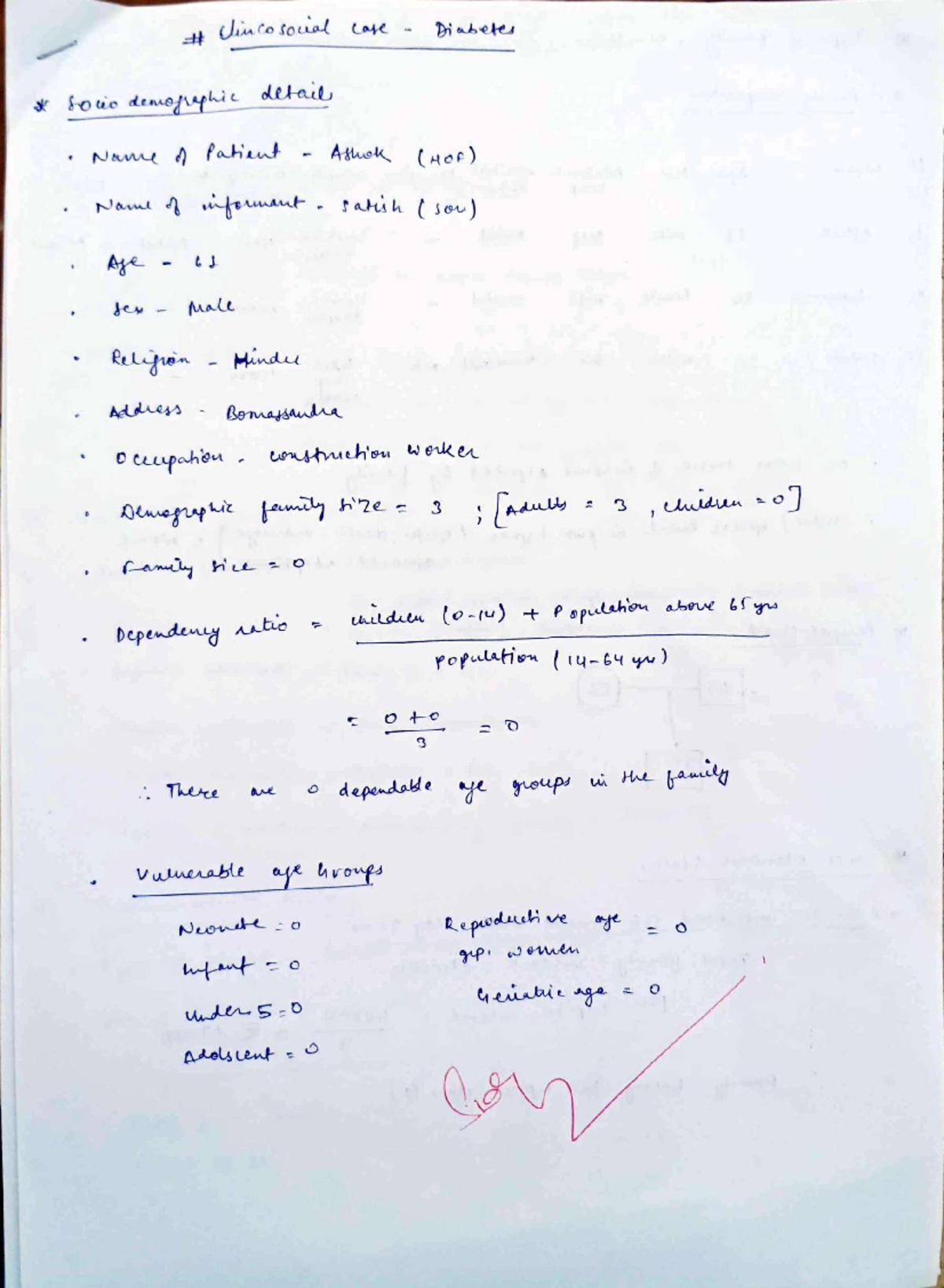 Diabetes Case Study (HOF) - Socio-Demographic & Health Details - Studocu