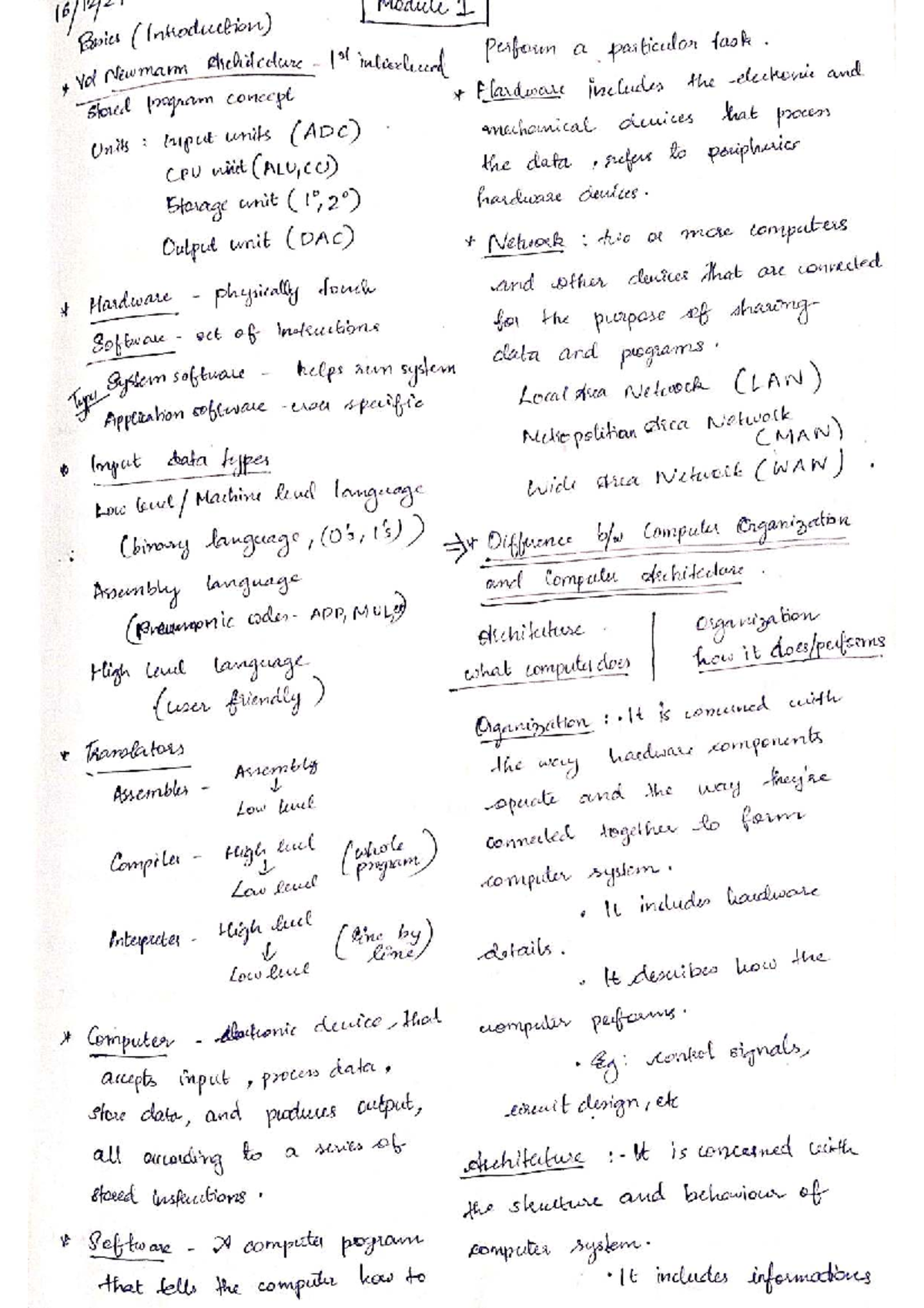 COA KTU S4 Module 1 Lecture Notes - Fundamentals of Computer ...