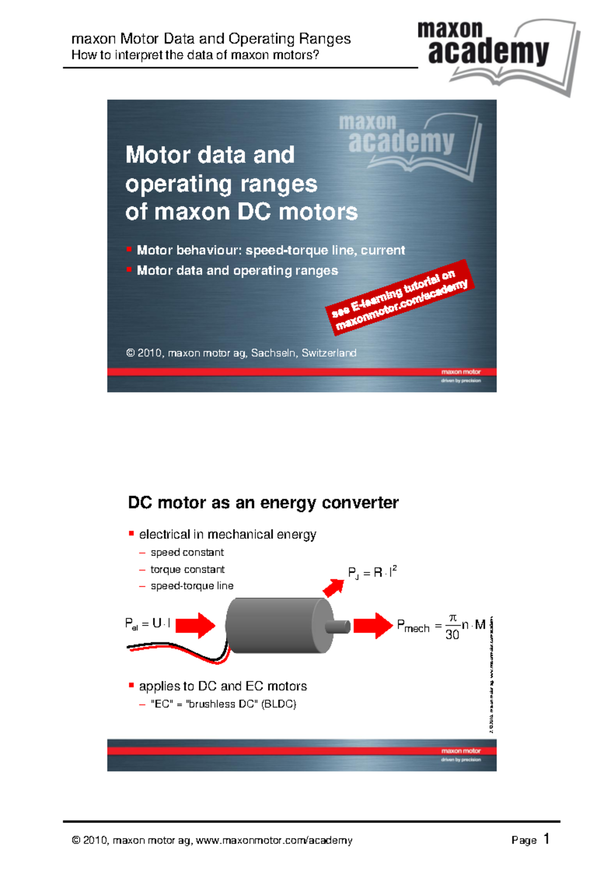 Maxon Motor Data & Operating Ranges: Interpretation Guide - Studocu
