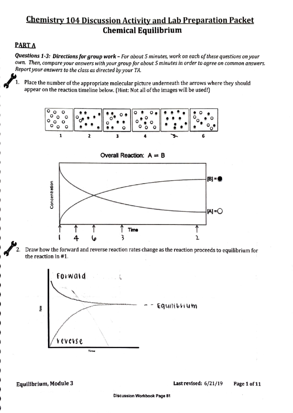 Module 3: Chemical Equilibrium - Chemistry 104 Discussion Activity and ...