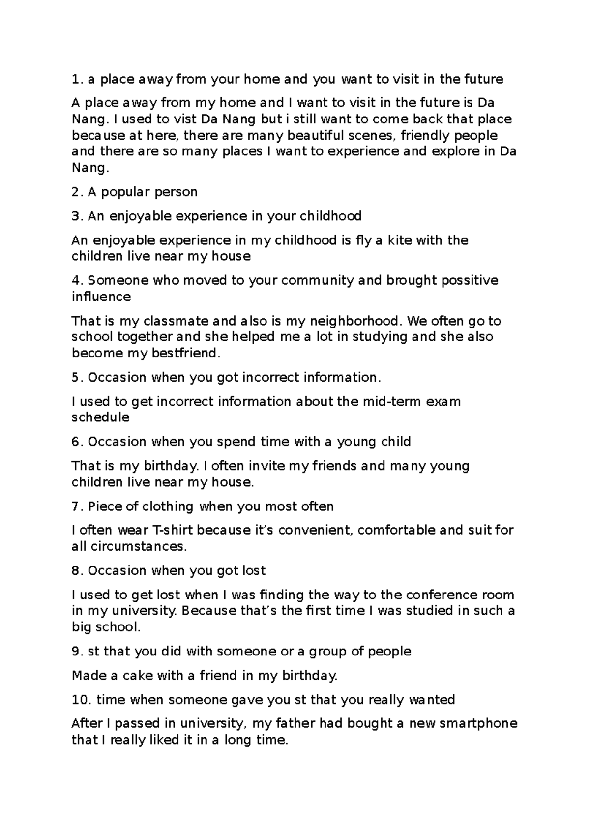 Speaking: Future Travel, Childhood Memories, and Personal Experiences ...