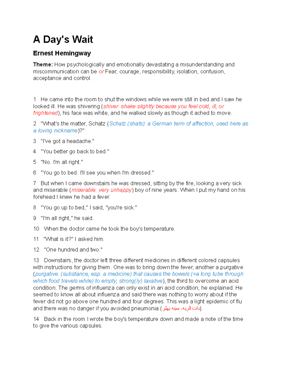 Page 05 - A day's wait - Middle age Norton - A Day's Wait Ernest ...