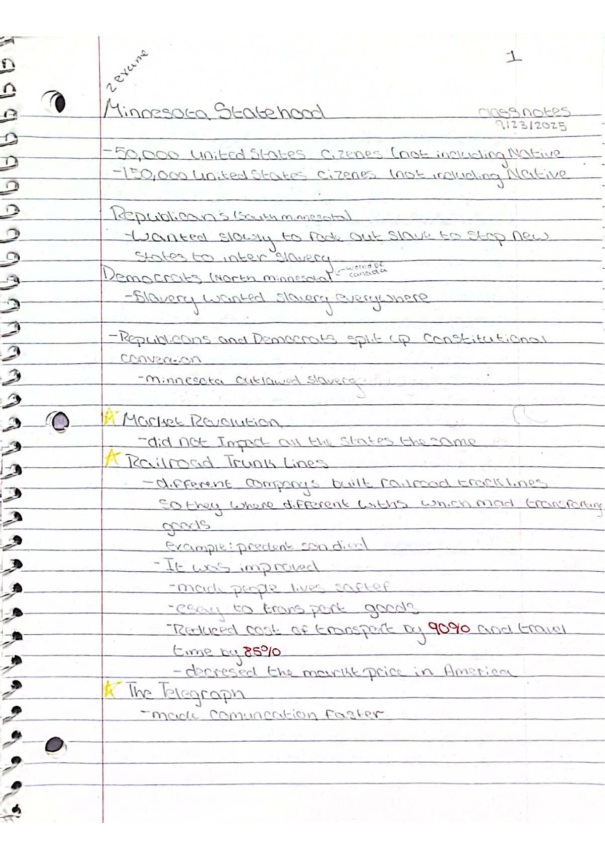 Minnesota Statehood Class Notes: Key Events and Impacts - Studocu