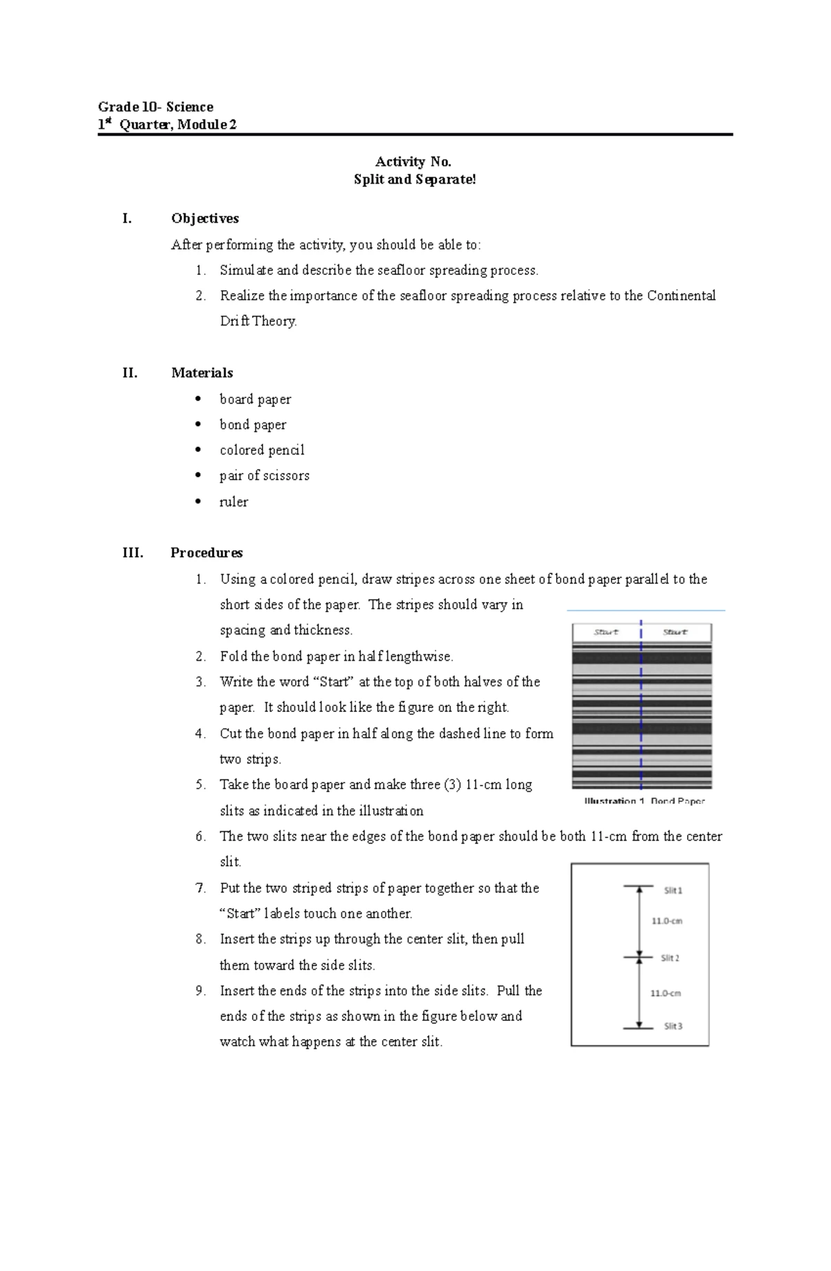 3.1 Activity and Rubrics - Grade 10- Science 1st Quarter, Module 1 ...