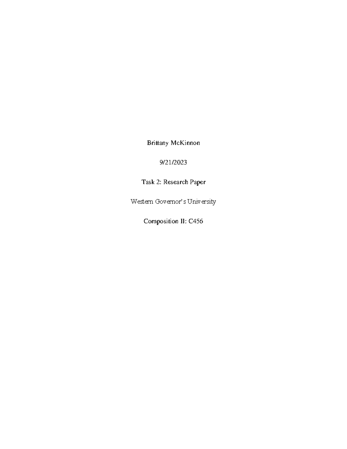 Comp II Task 2 (Auto Recovered) - Brittany McKinnon 9 / 21 / Task 2 ...