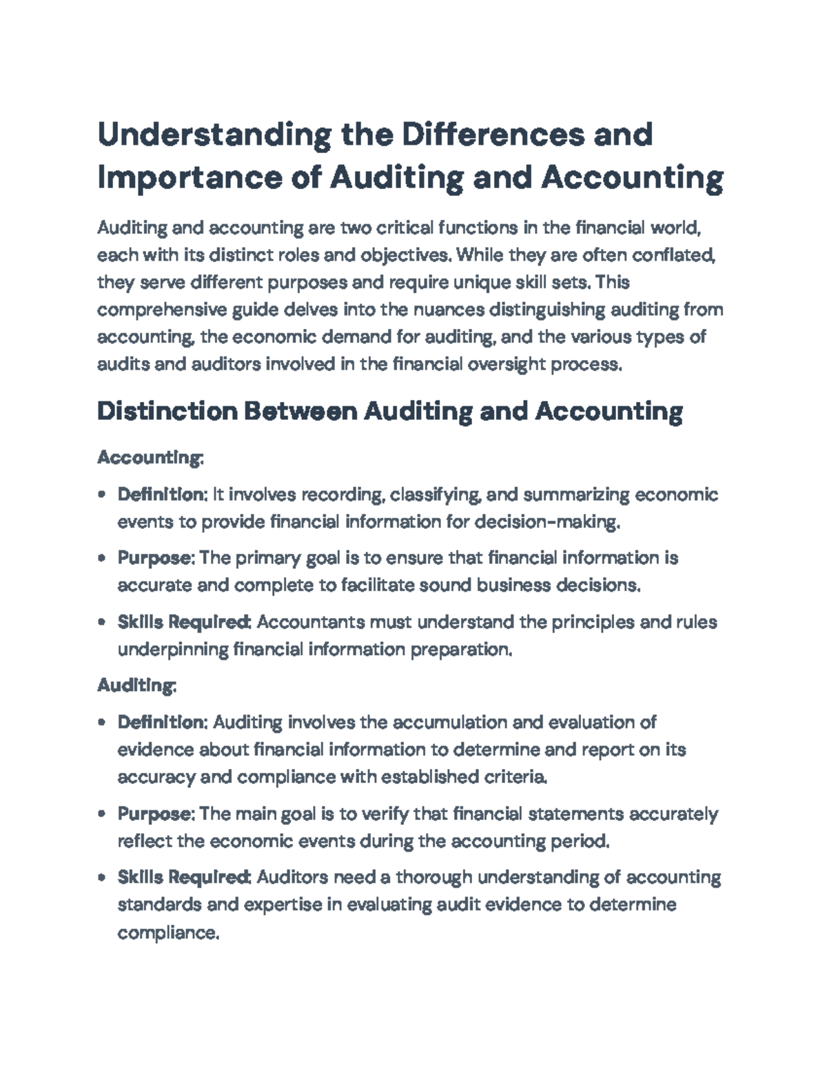 Distinction Between Auditing and Accounting: A Comprehensive Guide ...