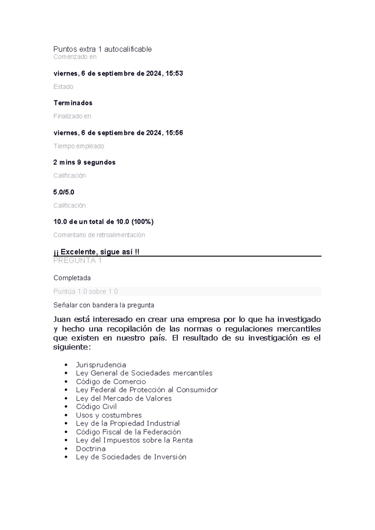 Puntos Extra 1 Autocalificable: Base Jurídica y Mercantil - Studocu